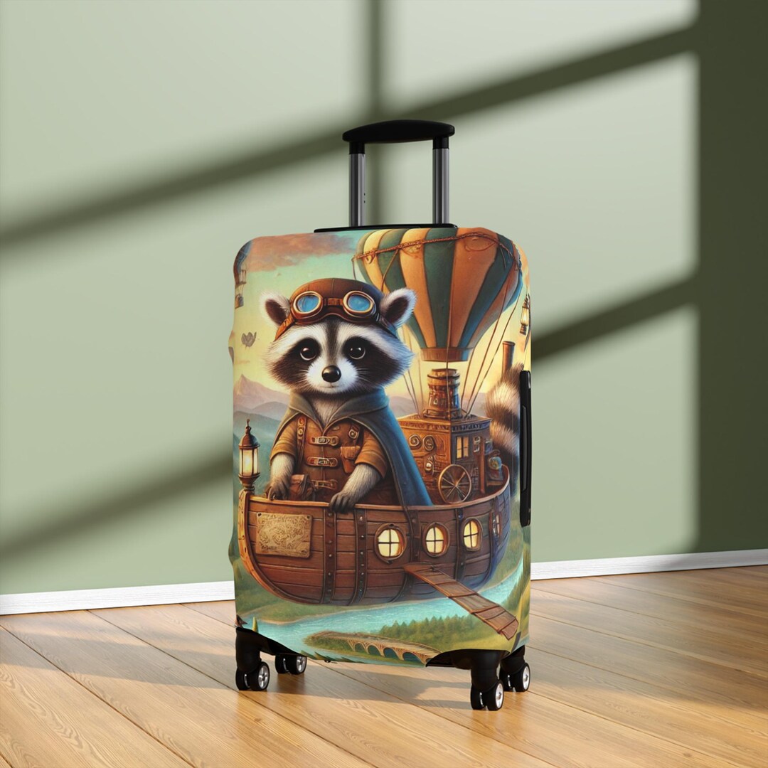 Luggage Cover Whimsical Badger Pilot Suitcase Cover Travel Gift Idea ...