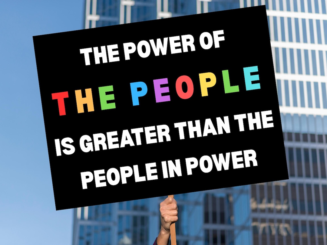 Protest Sign - Power of the People - Hands off Day of Action - 5 Colors ...