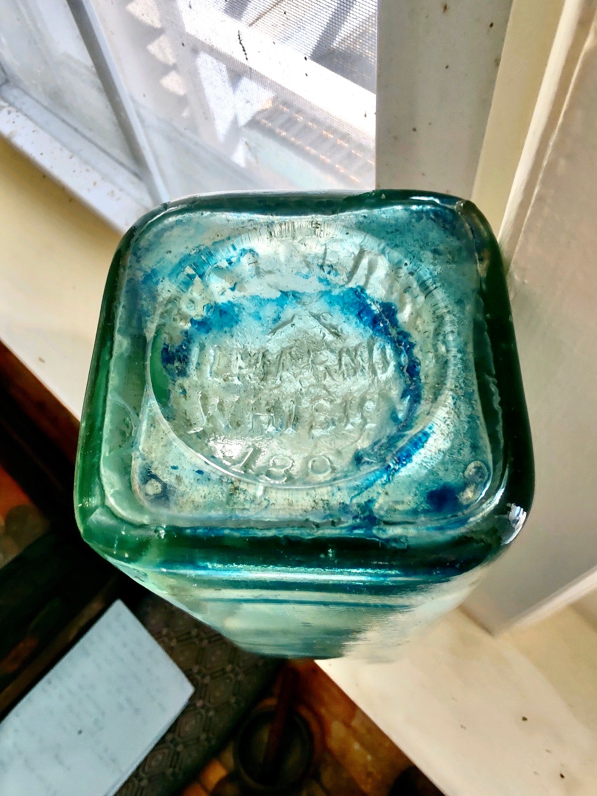 Gorgeous Blue Antique Whiskey Bottle - Etsy