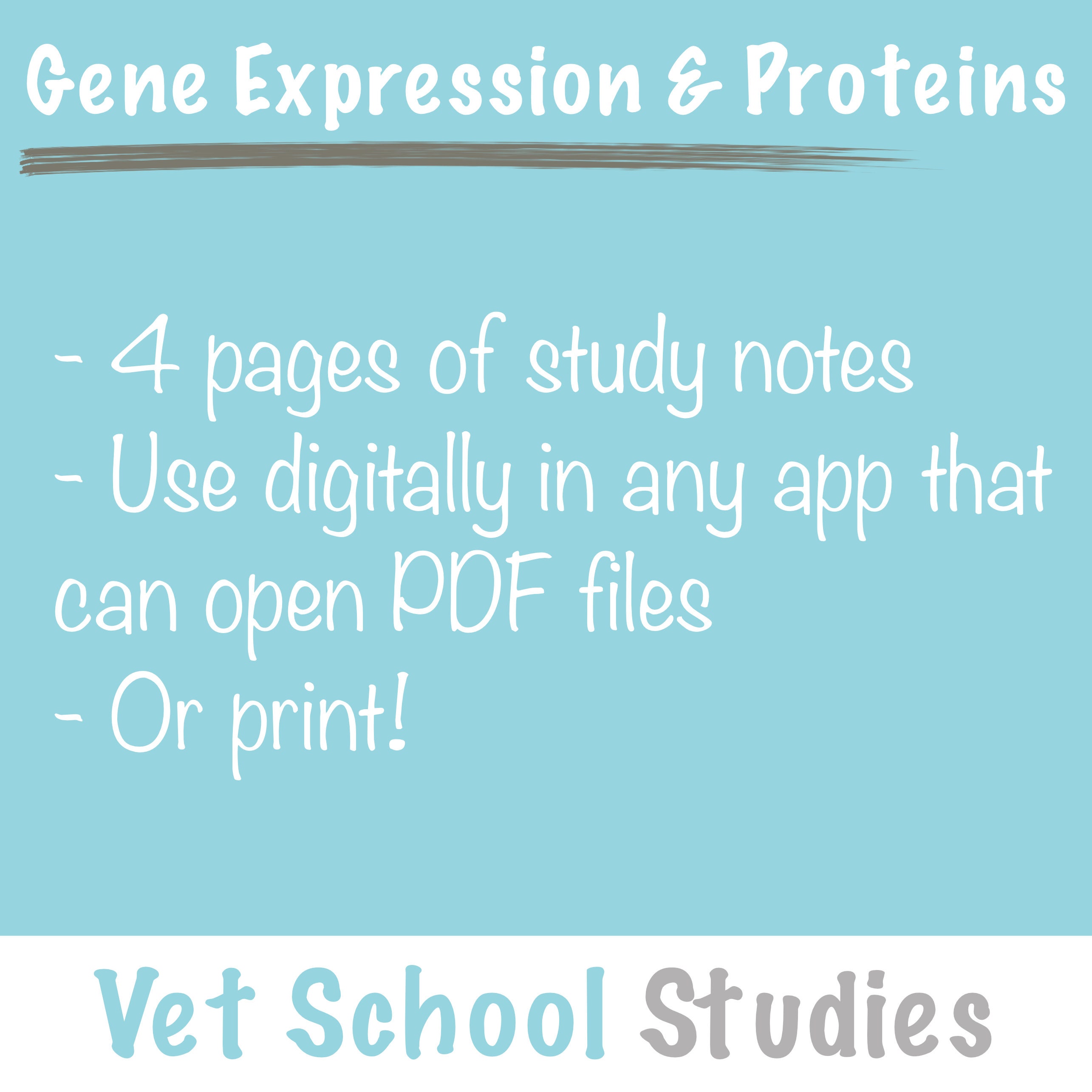 Gene Expression Protein Synthesis Study Guide Digital Printable Notes ...
