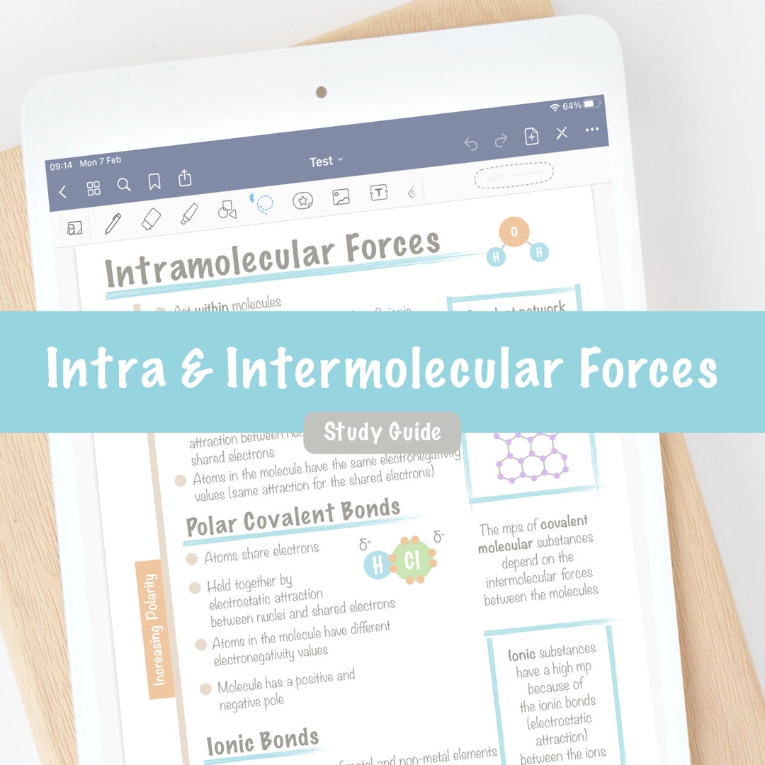 Chemical Bonding Intramolecular and Intermolecular Forces Study Guide A ...
