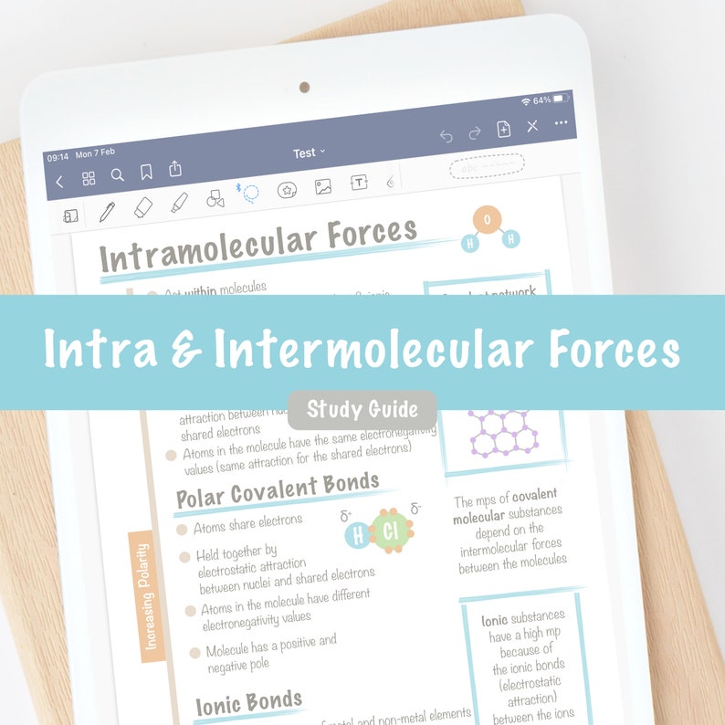 Chemical Bonding Intramolecular and Intermolecular Forces Study Guide A ...
