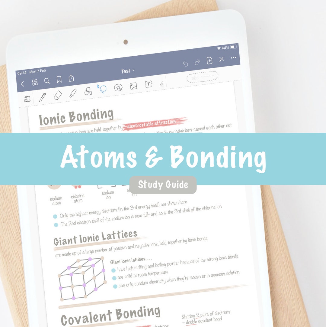 Atoms Electrons Chemical Bonding Chemistry Digital Study Guide | A ...