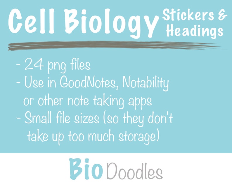 Cell Biology Digital Stickers Diagrams Headings | iPad Goodnotes ...