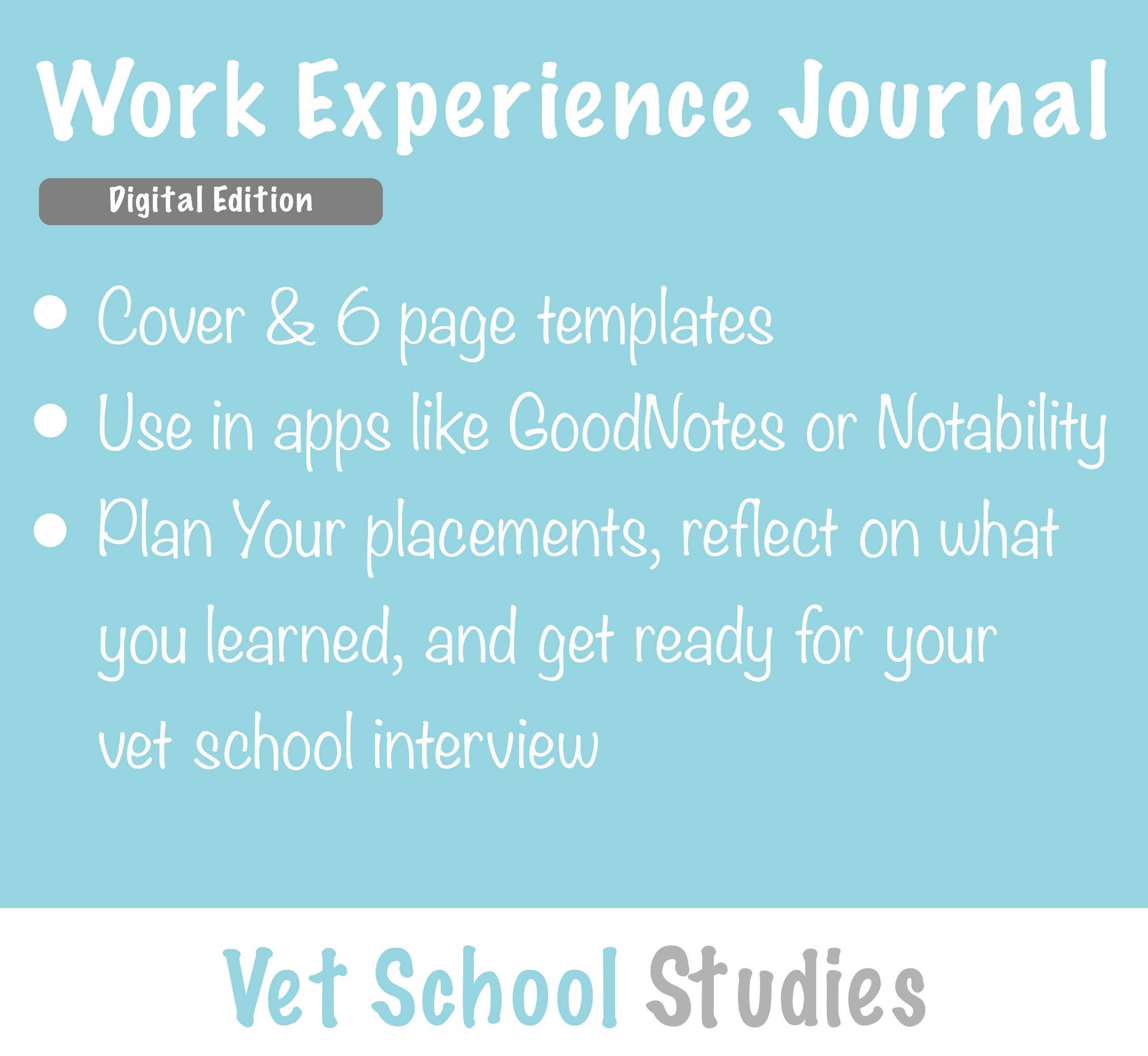 Veterinary Work Experience Digital Journal | Pre Vet Veterinarian ...