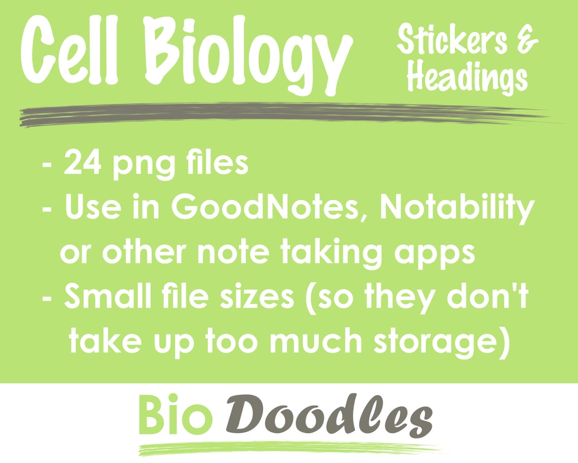 Cell Biology Digital Stickers Diagrams Headings Ipad | Etsy
