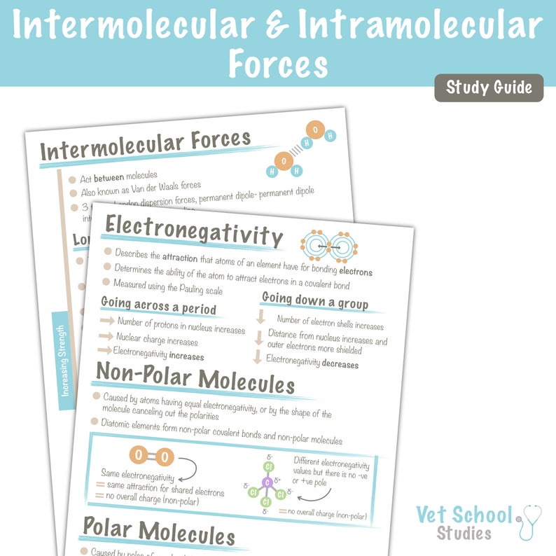 Chemical Bonding Intramolecular and Intermolecular Forces - Etsy