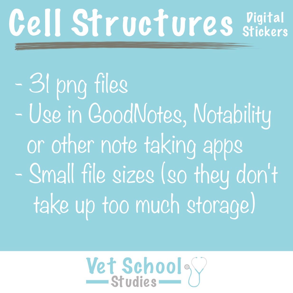 Cell Structures Organelles Digital Stickers| iPad Goodnotes Notability ...