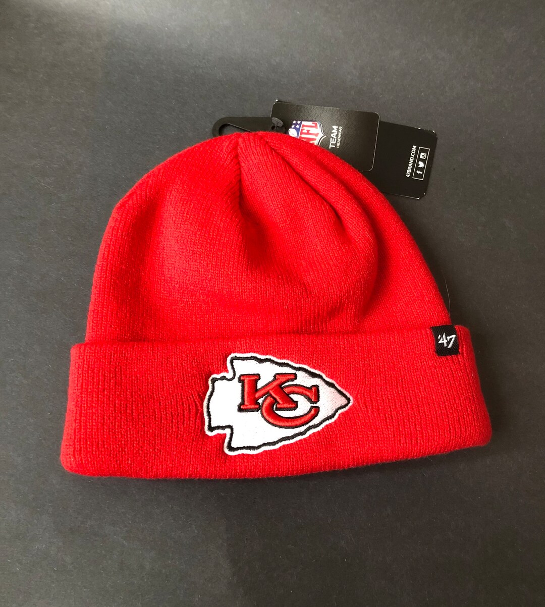 Kansas City Chiefs NFL Raised Cuff Knit Red Toque Skullcap Beanie ...