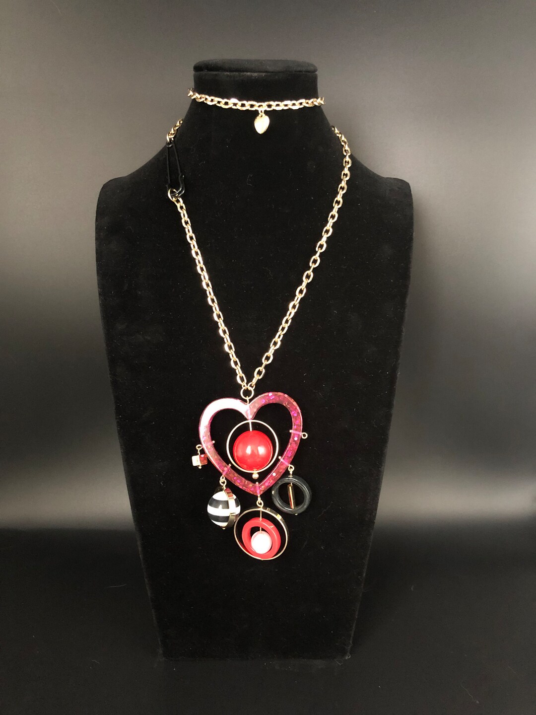Betsey Johnson Spinner Ball With Heart Long Necklace Jewelry - Etsy