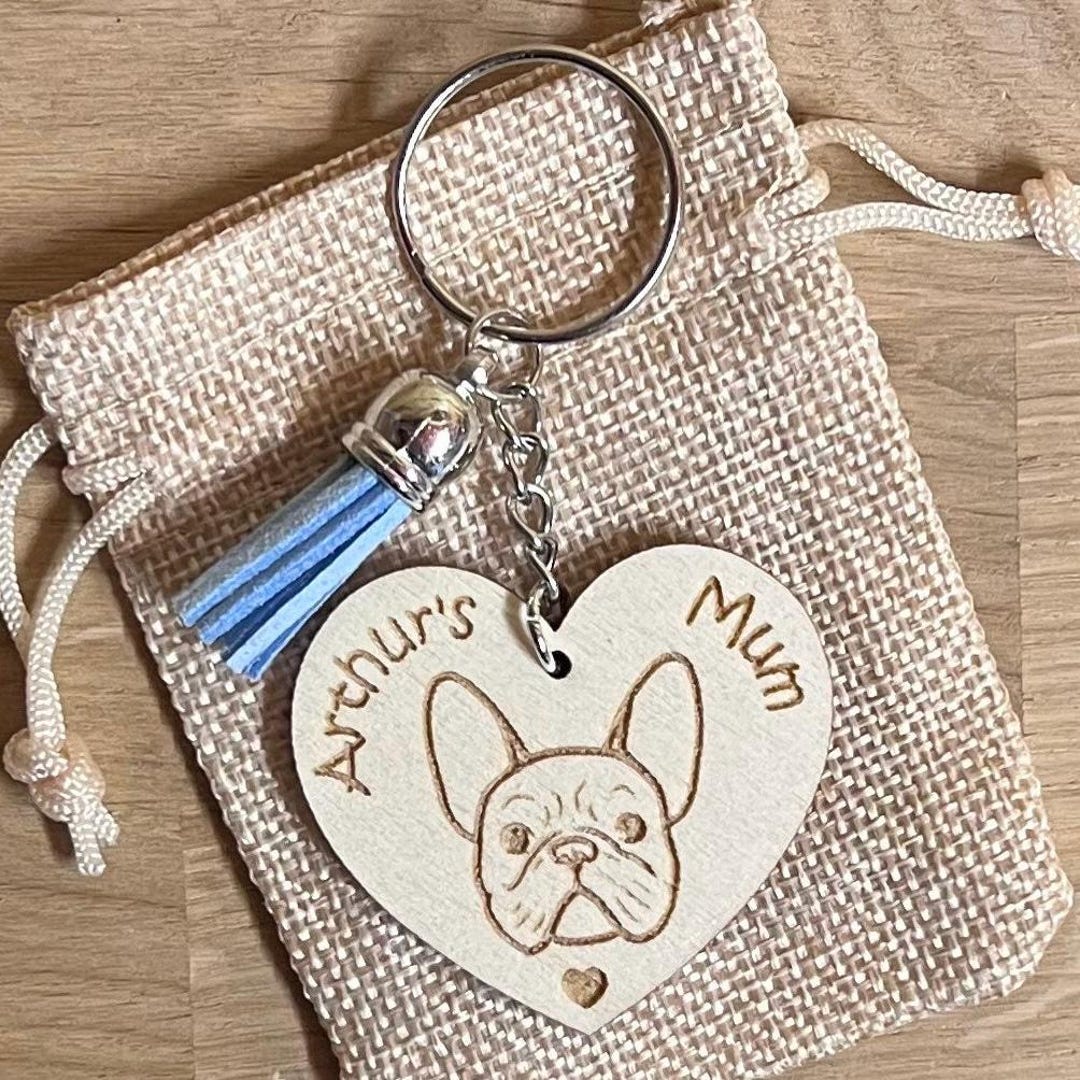 Frenchie Mum Keyring - Etsy UK