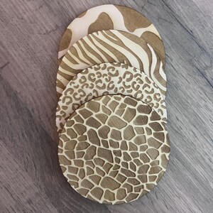 Laser Engraved Animal Print Coasters - Etsy UK