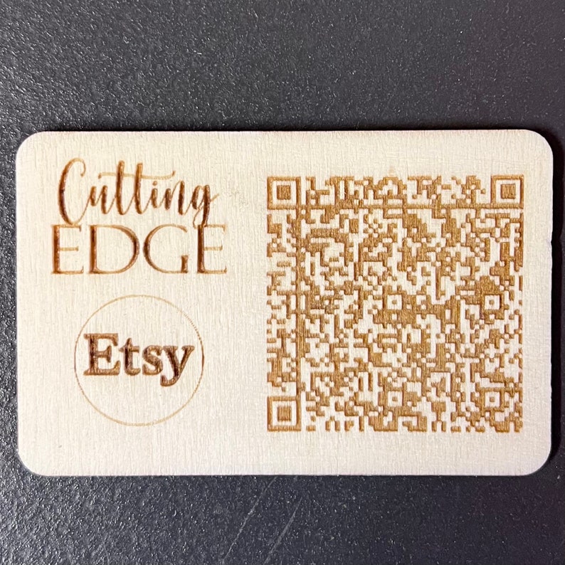 Wooden QR Code Business Cards - Etsy