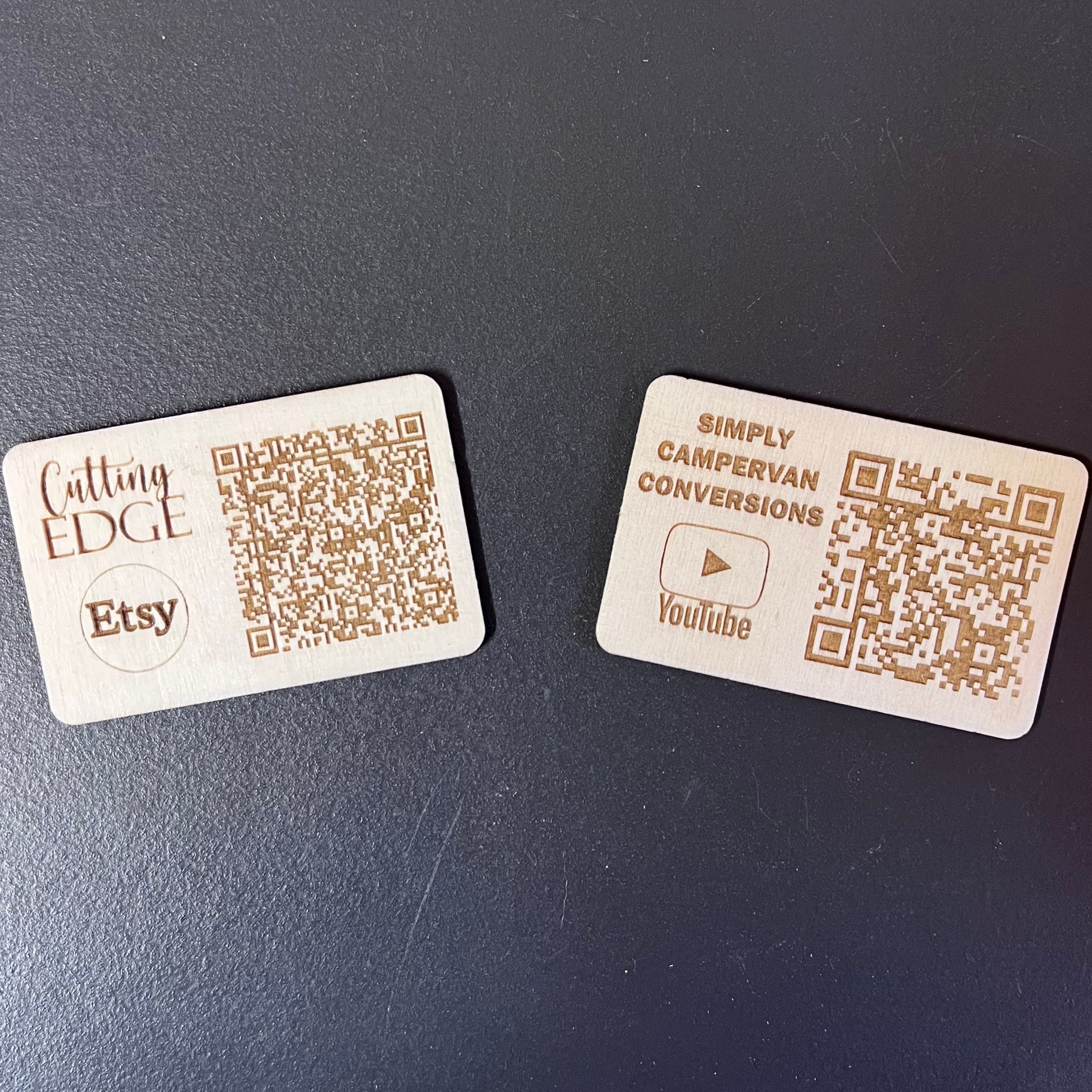 Wooden QR Code Business Cards - Etsy