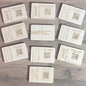 Wooden QR Code Business Cards - Etsy