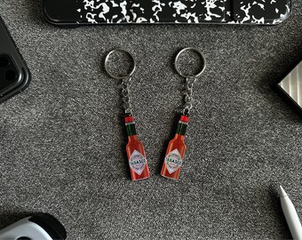 Hot Sauce Keychain With Real Mini Tabasco Sauce Bottle - Etsy