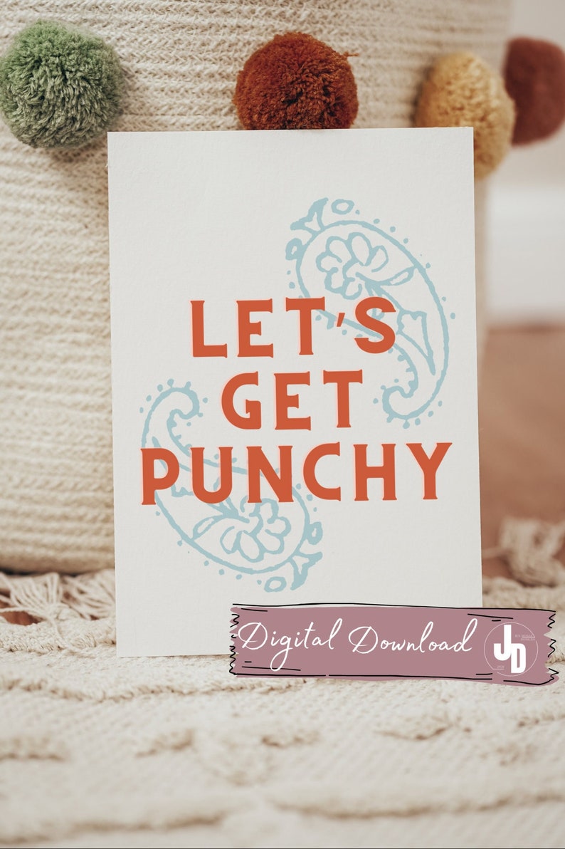 Let’s Get Punchy Print, Western Digital Poster, Digital Print, Poster ...