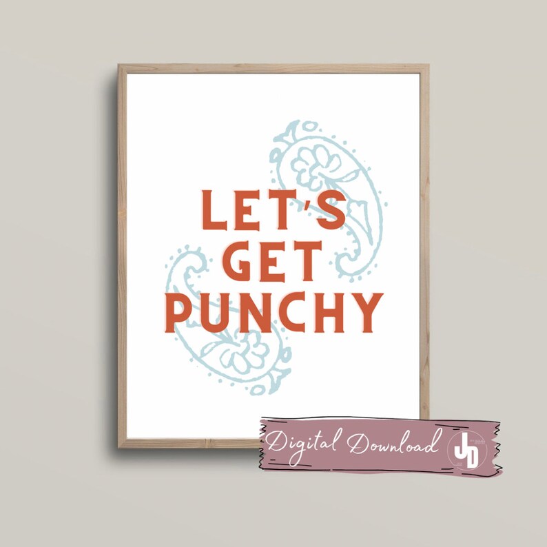 Let’s Get Punchy Print, Western Digital Poster, Digital Print, Poster ...