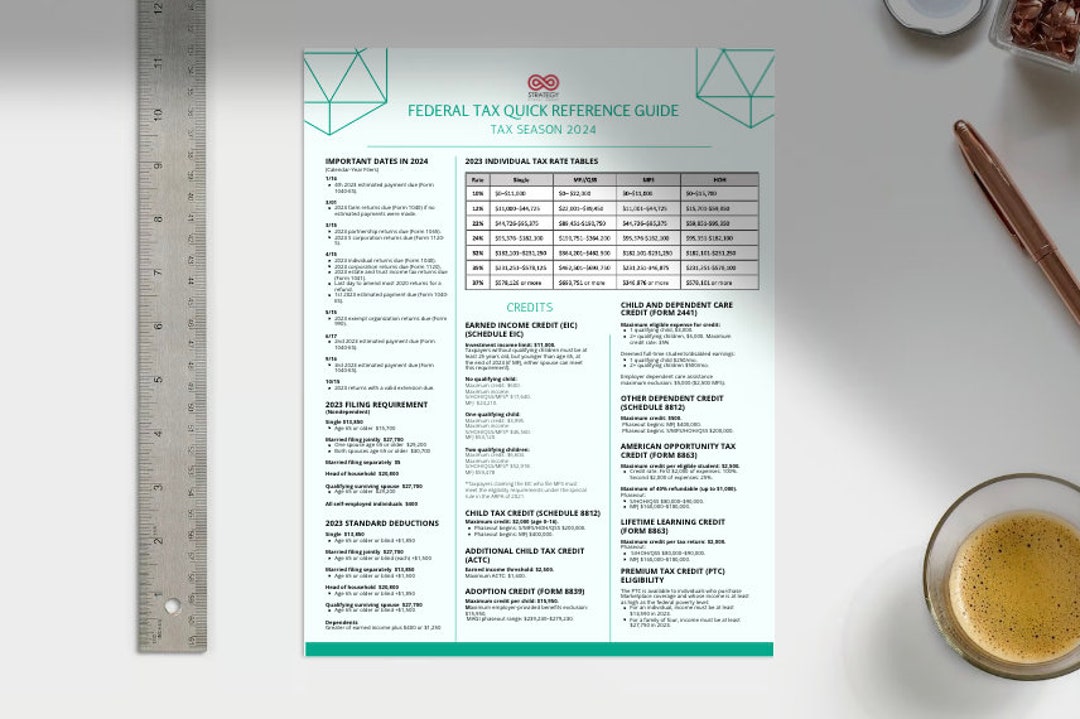 Federal Tax Quick Reference Guide, Tax Prep Bundle, Tax Prep Instagram ...