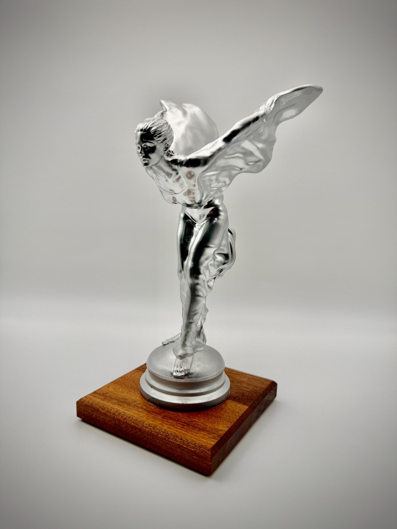 Spirit of Ecstasy Rolls Royce Mascot – 3D Resin Print With Sapele Wood ...
