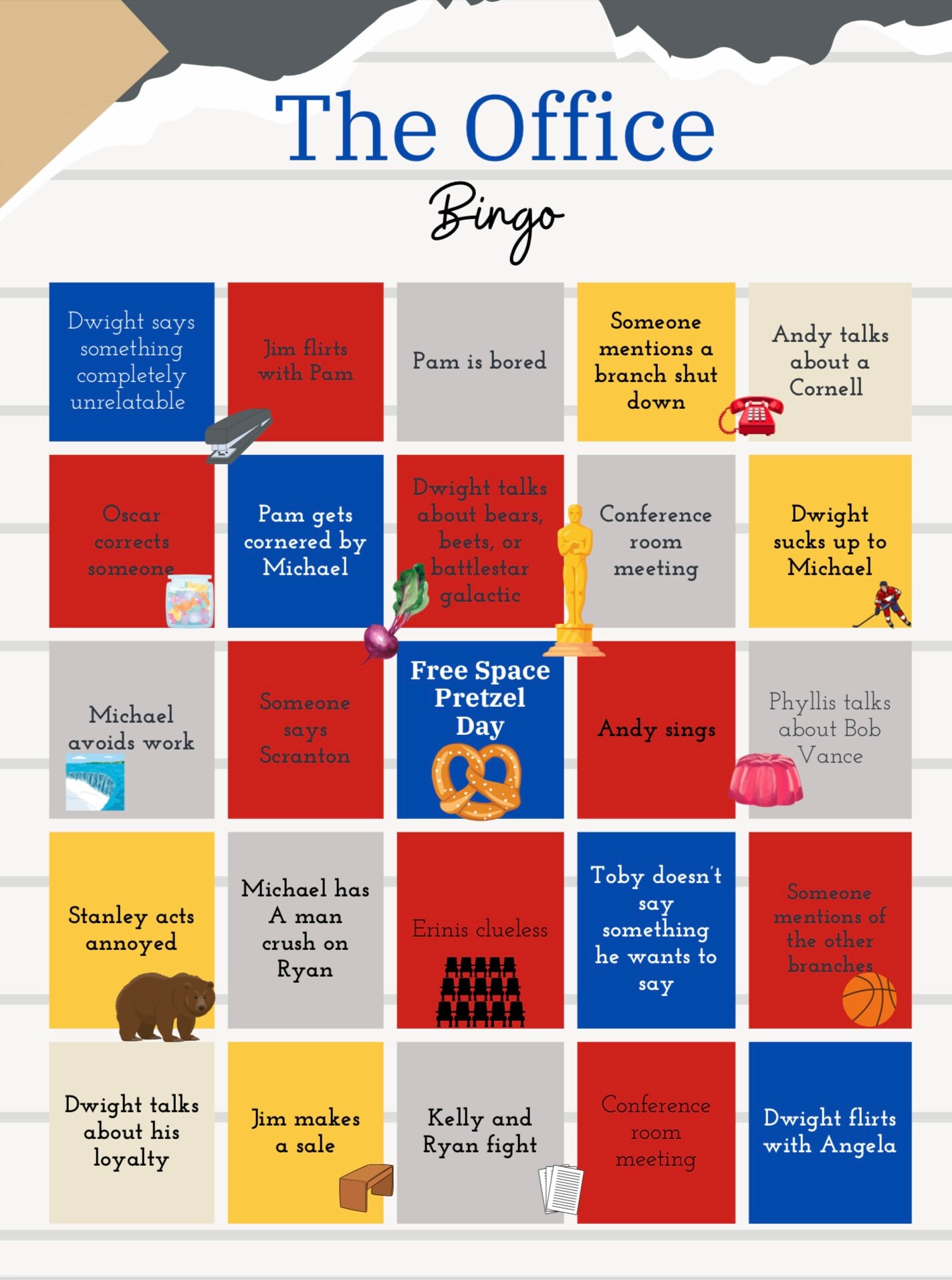 The Office Bingo Cards (8 Different Cards) NEW - Etsy