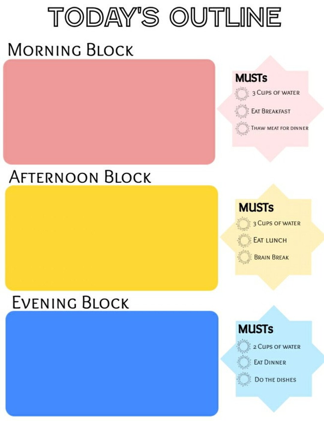 Daily Outline Printable - Etsy