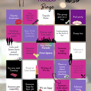 Vanderpump Rules Bingo Cards - 8 Different Sheets - Etsy