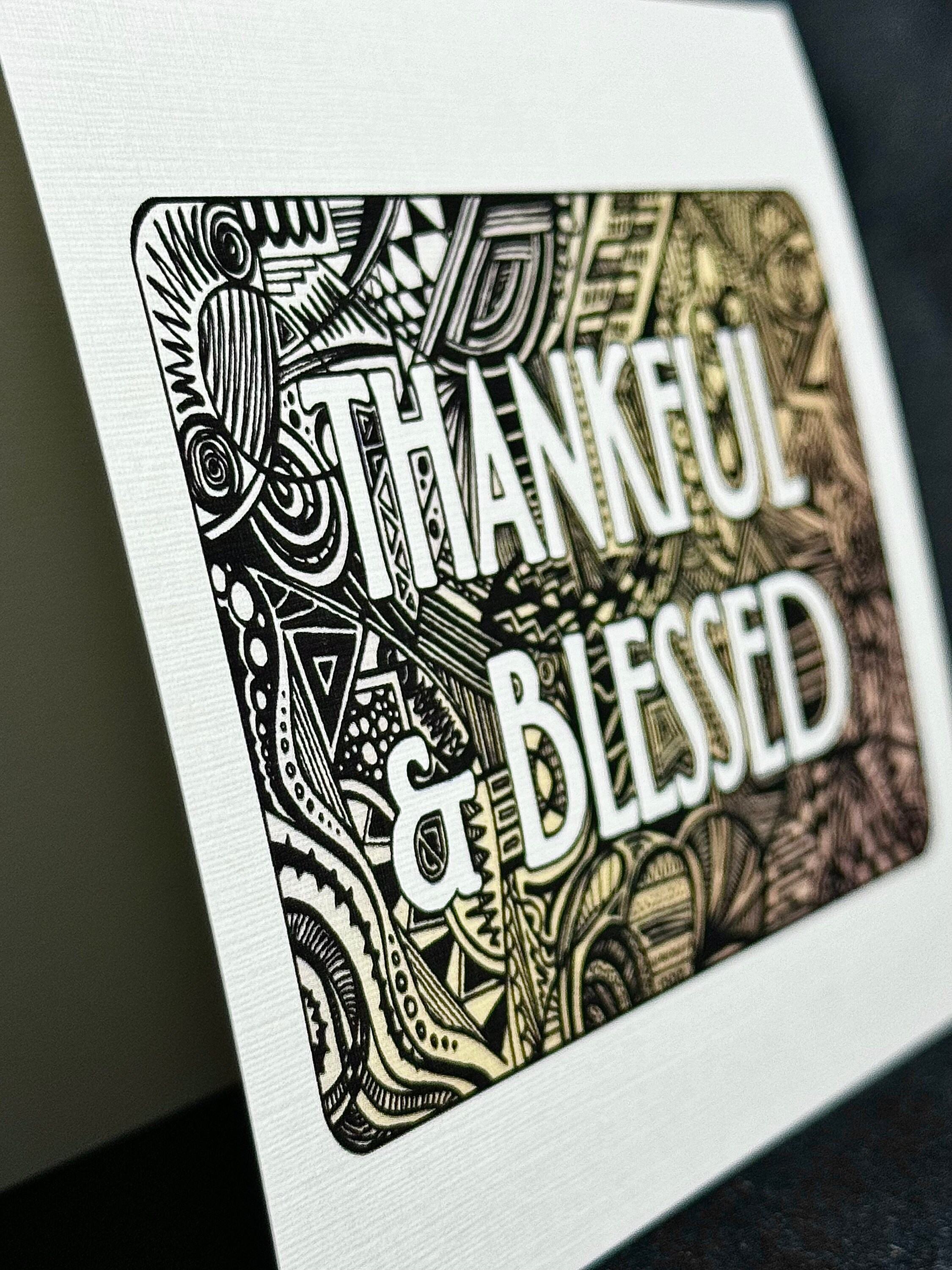 Thank You Card Greeting Card Hand-painted Abstract Art 'thankful ...