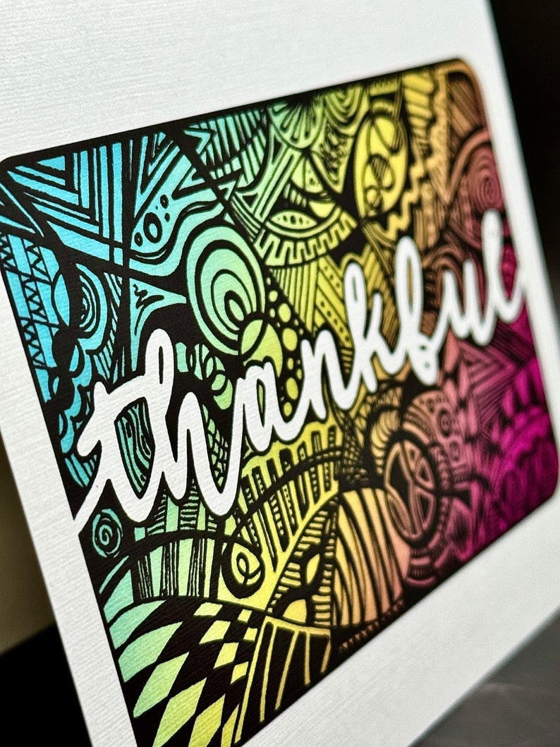 Thank You Card | Greeting Card | Hand-painted Abstract Art | 'thankful ...