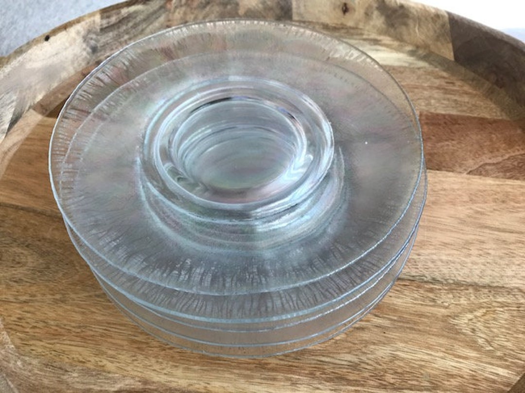 Iridescent Glass Plates for Dessert or Salad - Etsy