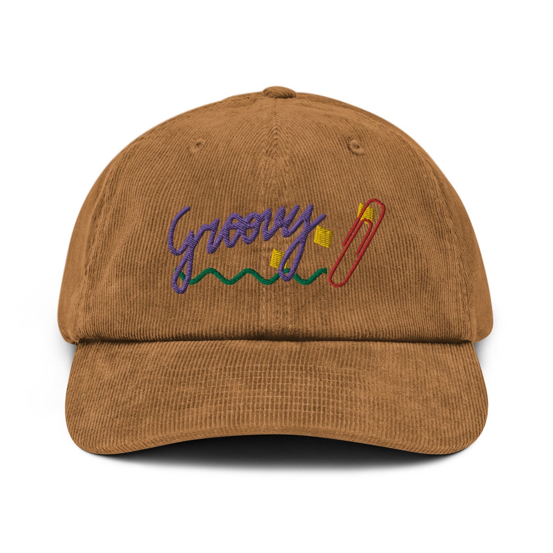 Groovy Embroidered Corduroy Hat - Etsy