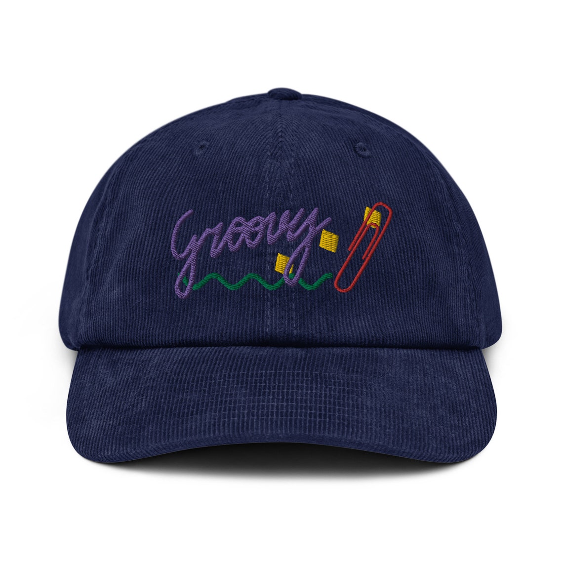 Groovy Embroidered Corduroy Hat - Etsy