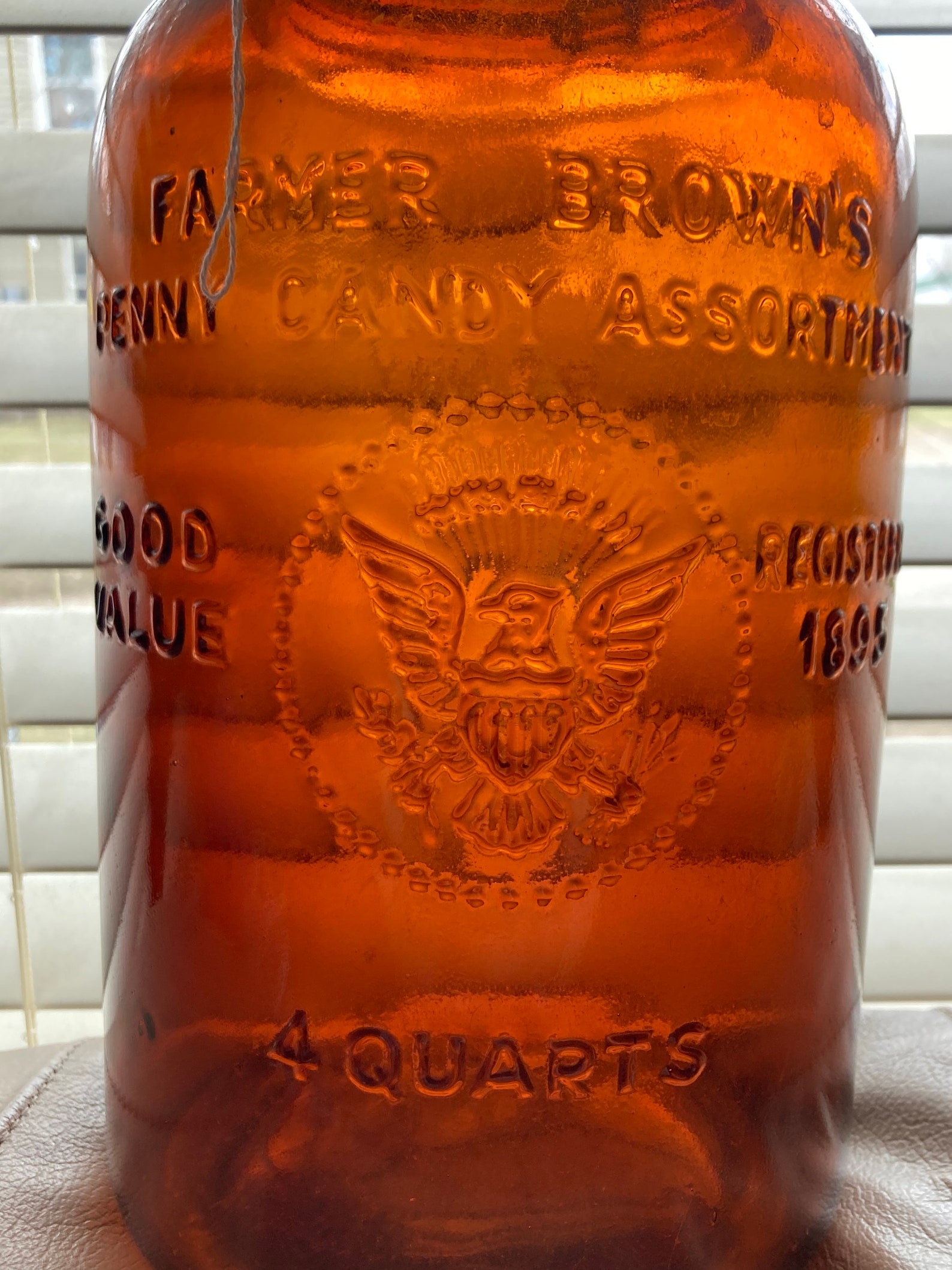 1966 Amber Penny Candy Jar From Italy - Etsy