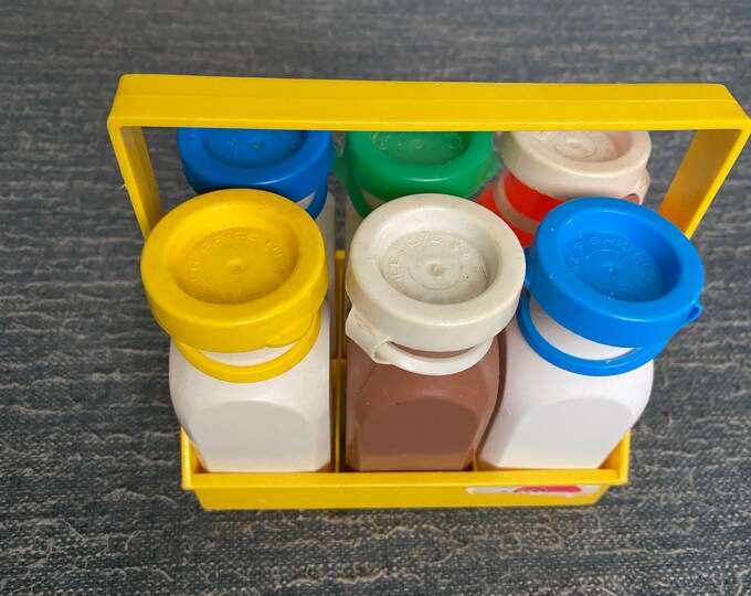 Vintage Fisher Price Food Toy - Milk Carrier - 6 Bottles and Caps - Etsy
