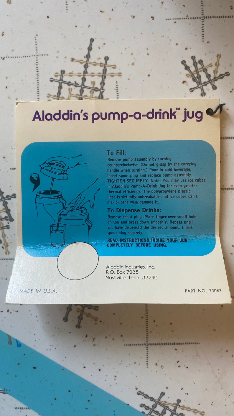 Vintage Aladdin Ok Pump-a-drink Jug Thermos - Etsy