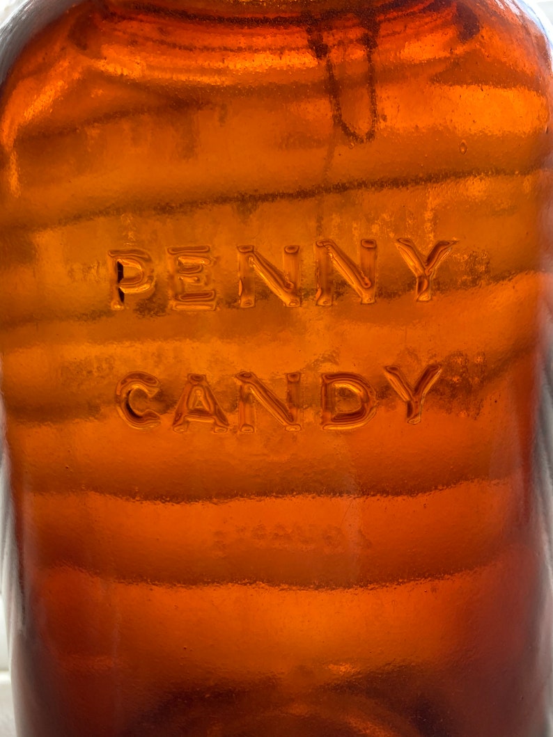 1966 Amber Penny Candy Jar From Italy - Etsy