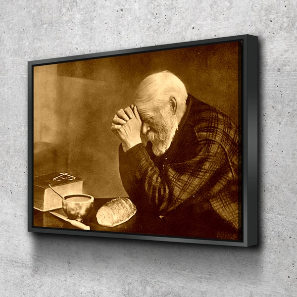 Old Man Praying Over Bread Picture - Etsy