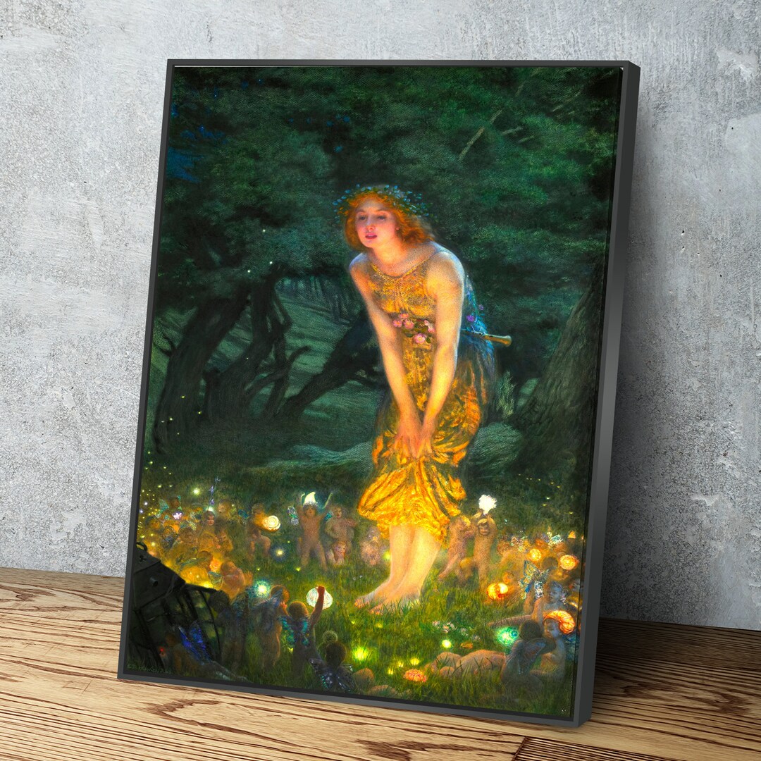 Midsummer Eve Edward Robert Hughes 1908 Art Print Portrait Vintage ...
