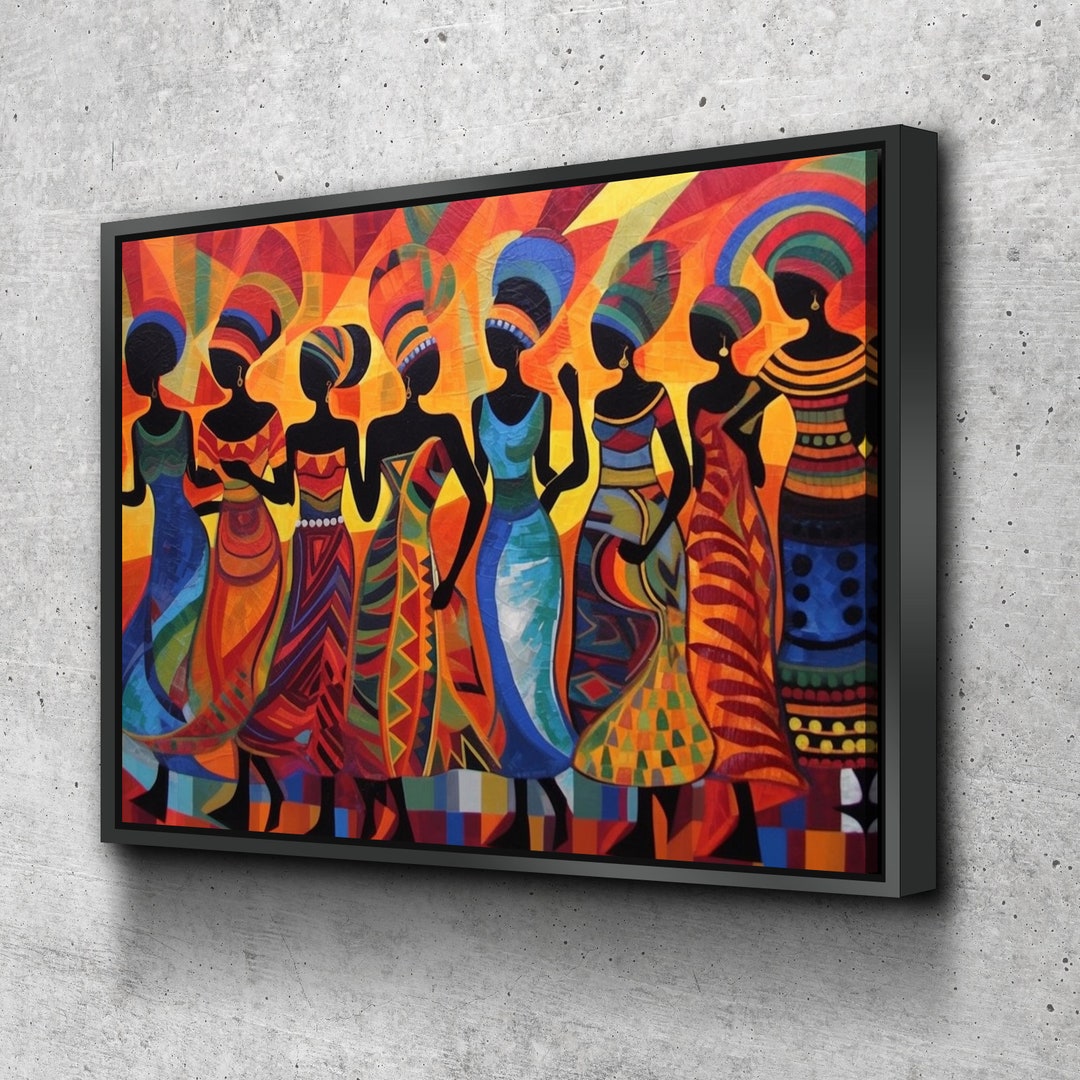 Digital File African Wall Art Abstract African Art Canvas Wall Art African Women Colorful ...