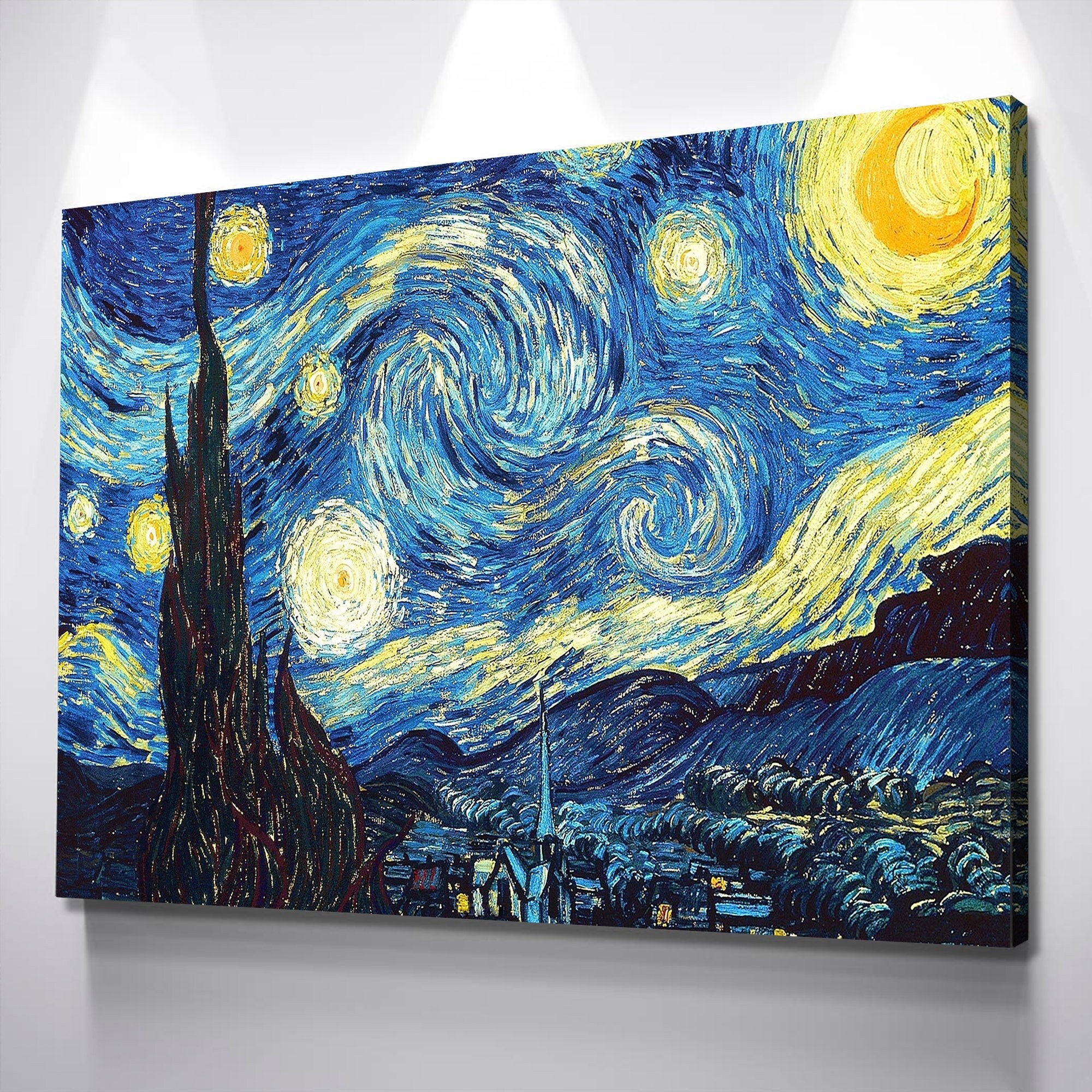 Starry Night Poster Starry Night Canvas Van Gogh Starry - Etsy