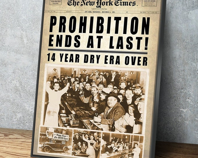 Prohibition Era Sign Rustic Man Cave Sign Beer Liqour Poster Old ...