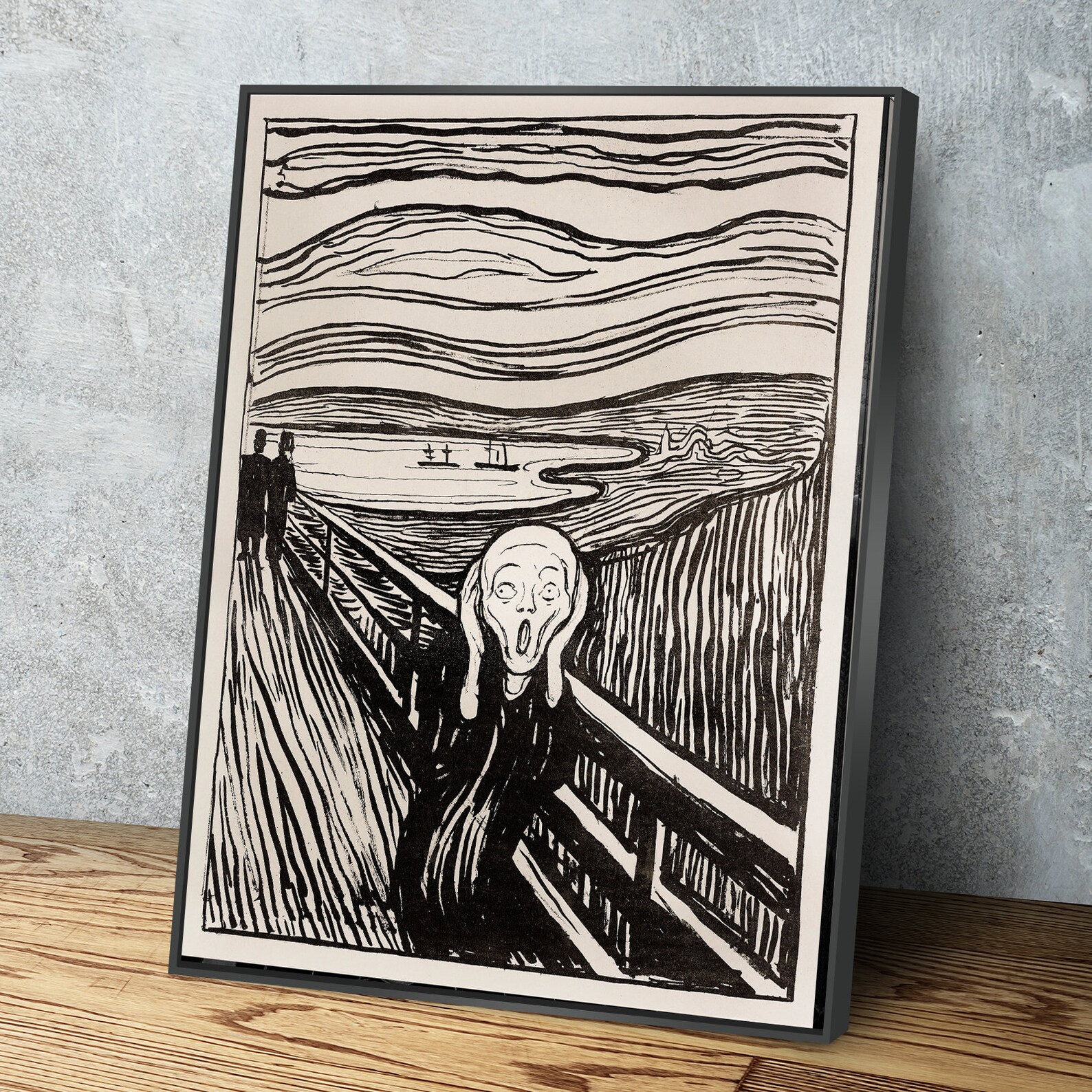 The Scream Painting the Scream Art Black and White Canvas | Etsy