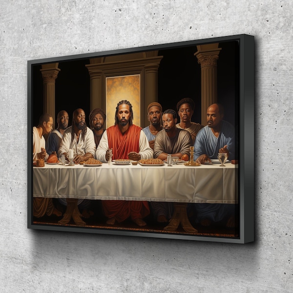 Black Jesus Supper Canvas - Etsy