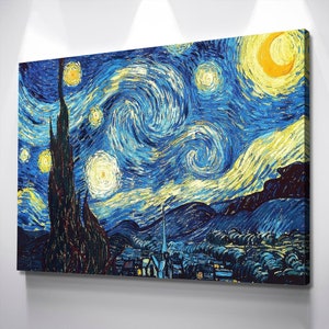 Starry Night Poster Starry Night Canvas Van Gogh Starry - Etsy