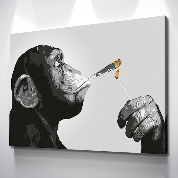 Monkey Smoking Art - Etsy