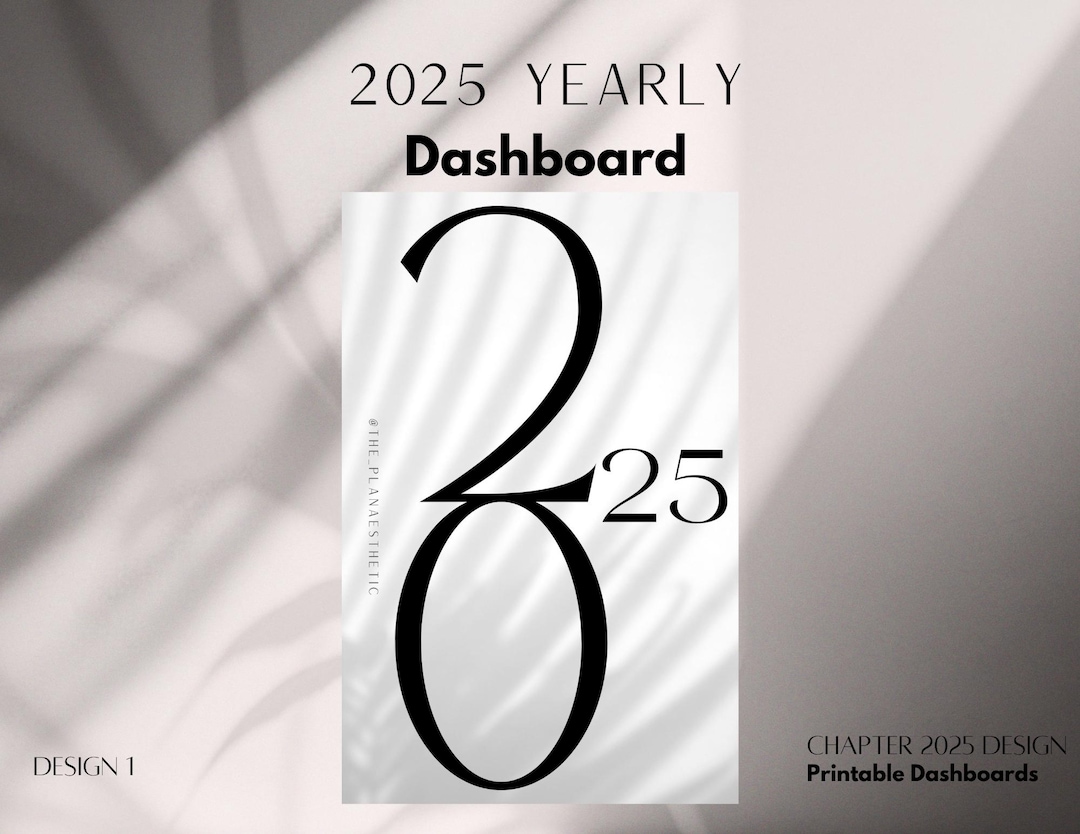 2025 Yearly Dashboard - Design 1 - Etsy
