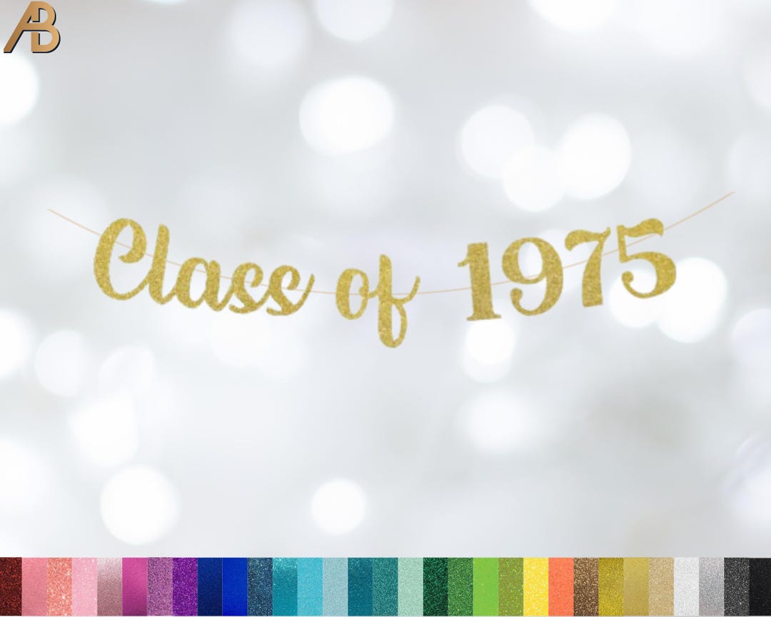 Class of 1975 Banner, Class Reunion, Party Decorations, Custom Banner ...