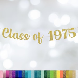 Class of 1975 Banner, Class Reunion, Party Decorations, Custom Banner ...