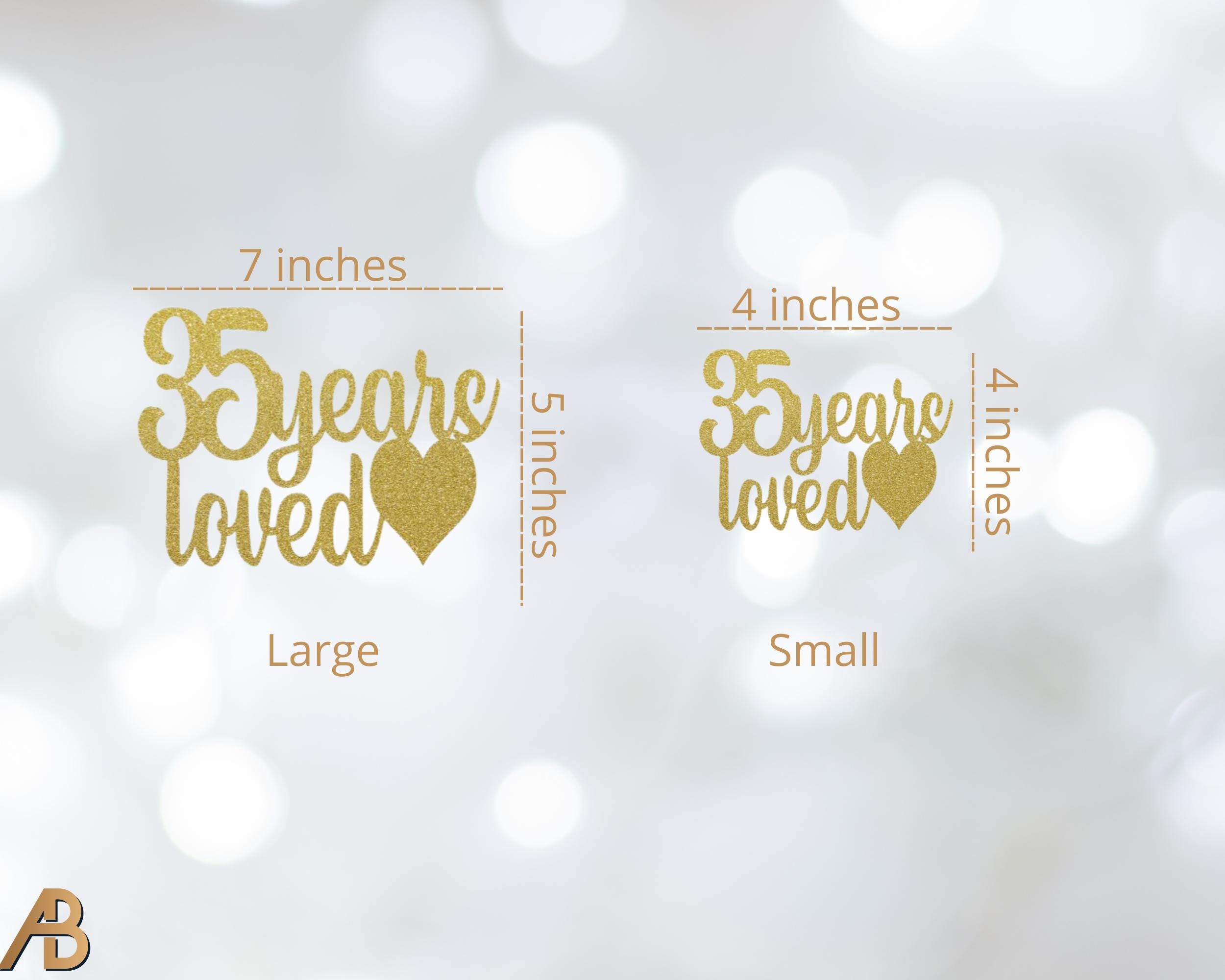 35 Years Loved Centerpiece, Party Table Décor, Centerpiece Stick ...