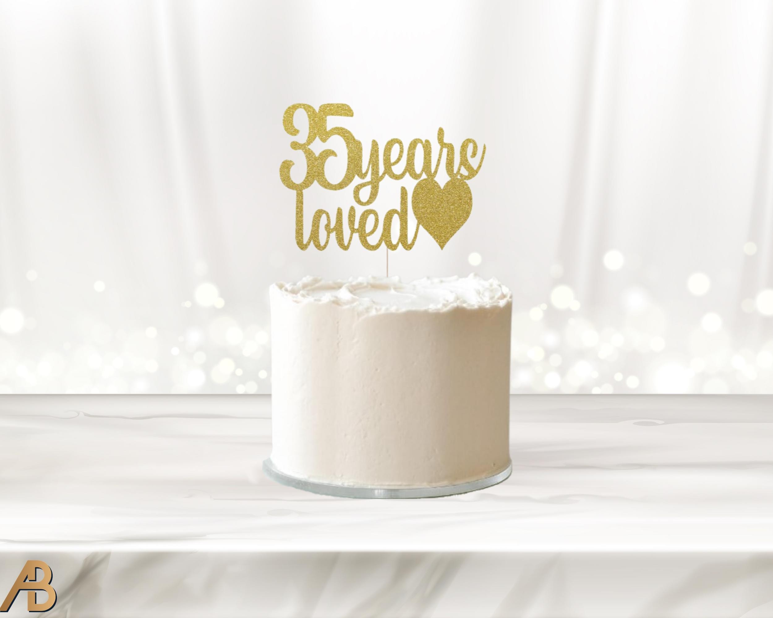 35 Years Loved Centerpiece, Party Table Décor, Centerpiece Stick ...